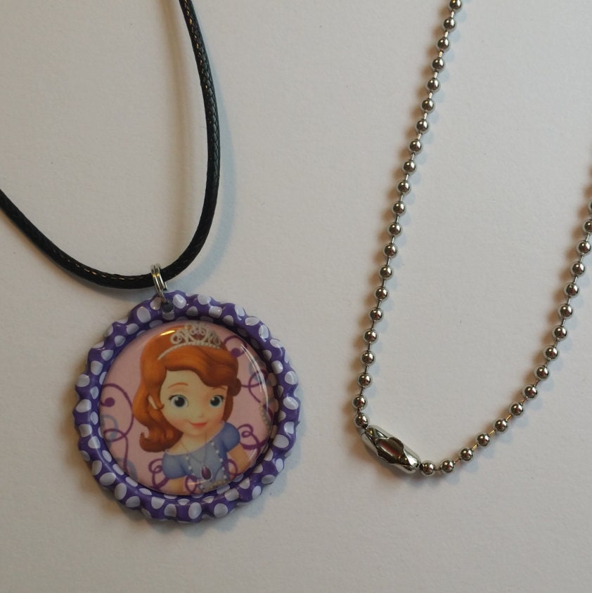 1 Sofia the First Themed Finished Bottle Cap Necklace - Etsy