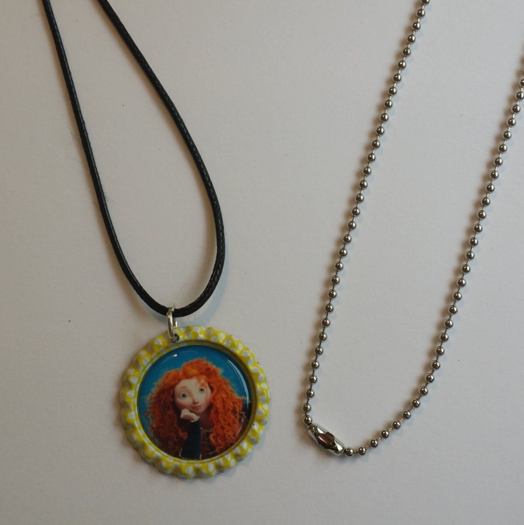 1 Disney Princess Merida Themed Finished Bottle Cap Necklace - Etsy