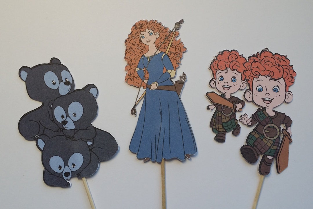Set of 12 Disney Brave Themed Birthday Cupcake Toppers - Princess ...