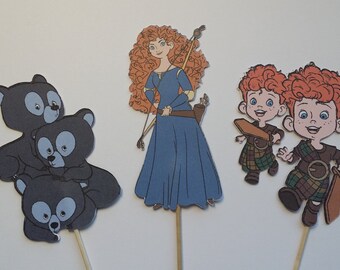 Set of 12 Disney Brave Princess Merida Cupcake Toppers | Etsy