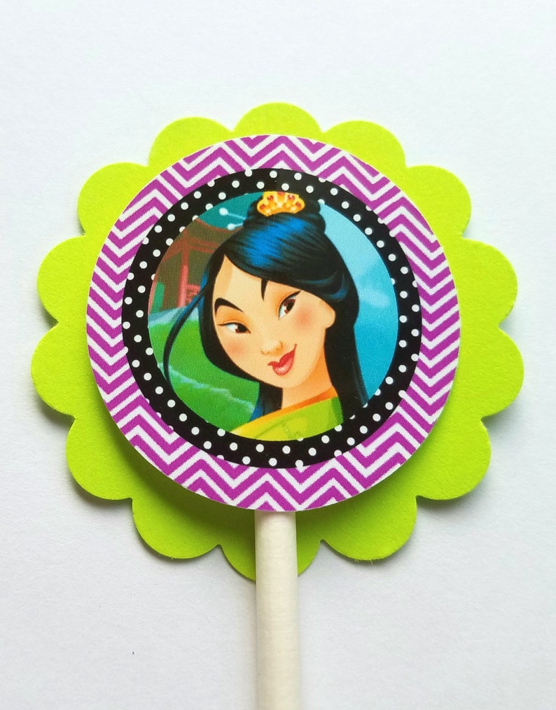 Set of 12 Disney Princess Mulan Cupcake Toppers - Etsy