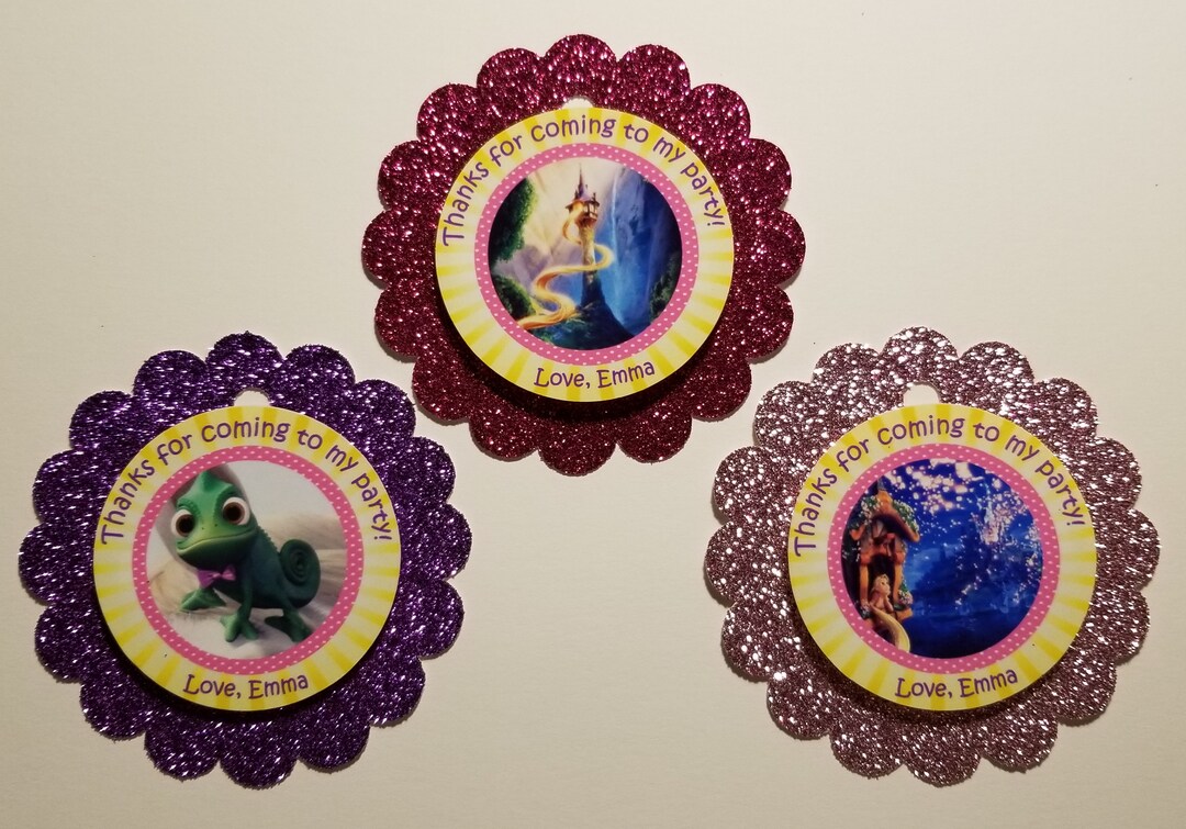 Set of 12 Disney Rapunzel Thank You Tags Tangled - Etsy