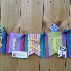 Custom Banner Any Theme - Disney Descendants Happy Birthday Banner - Etsy
