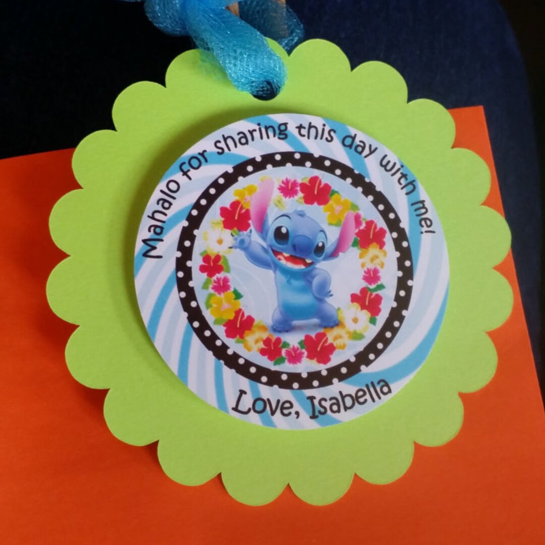 Set of 12 Thank You or Mahalo Tags - Disney Lilo & Stitch Theme - Etsy