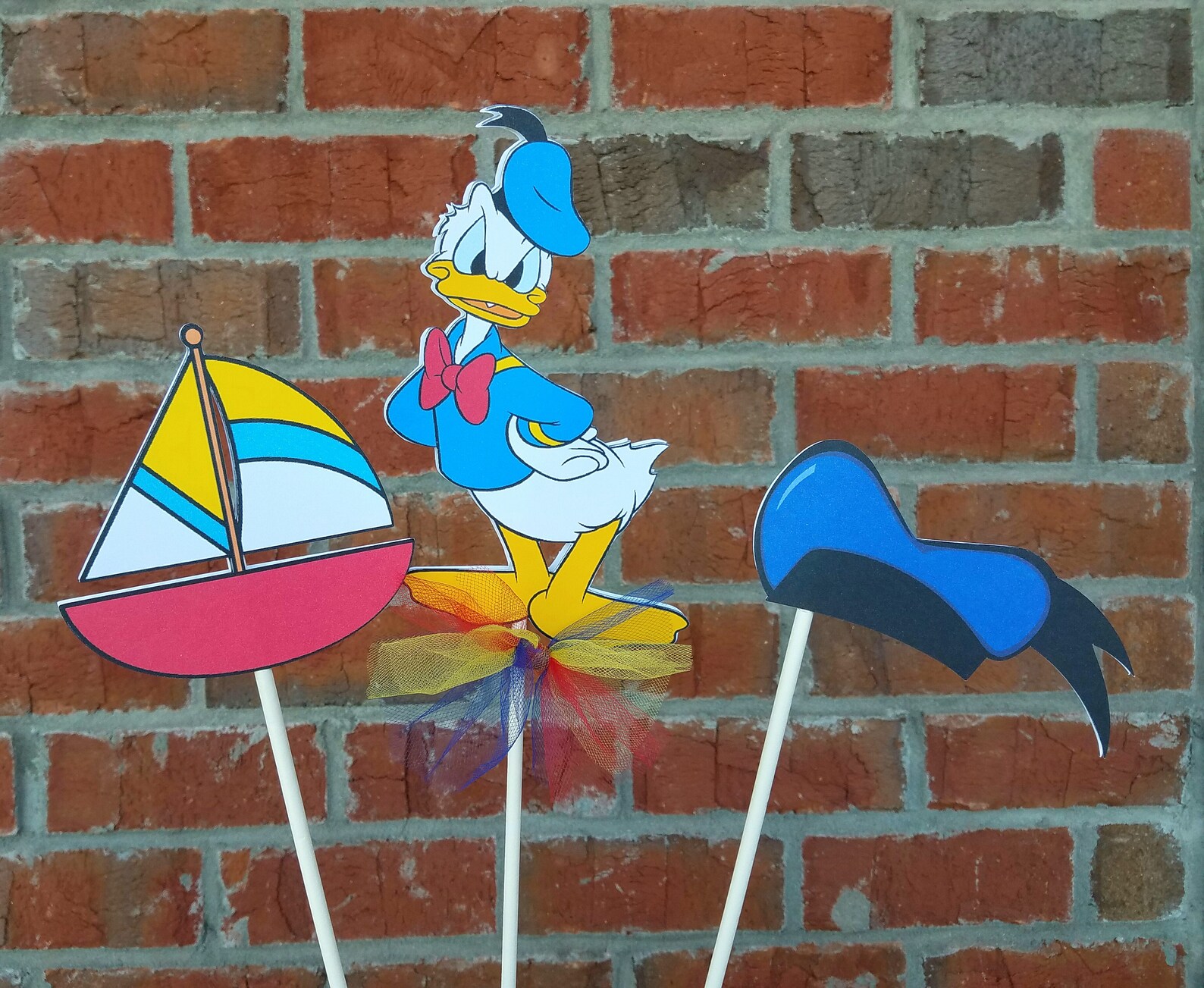 Set of 3 Disney Donald Duck Themed Centerpiece Picks or Cake Toppers - Etsy