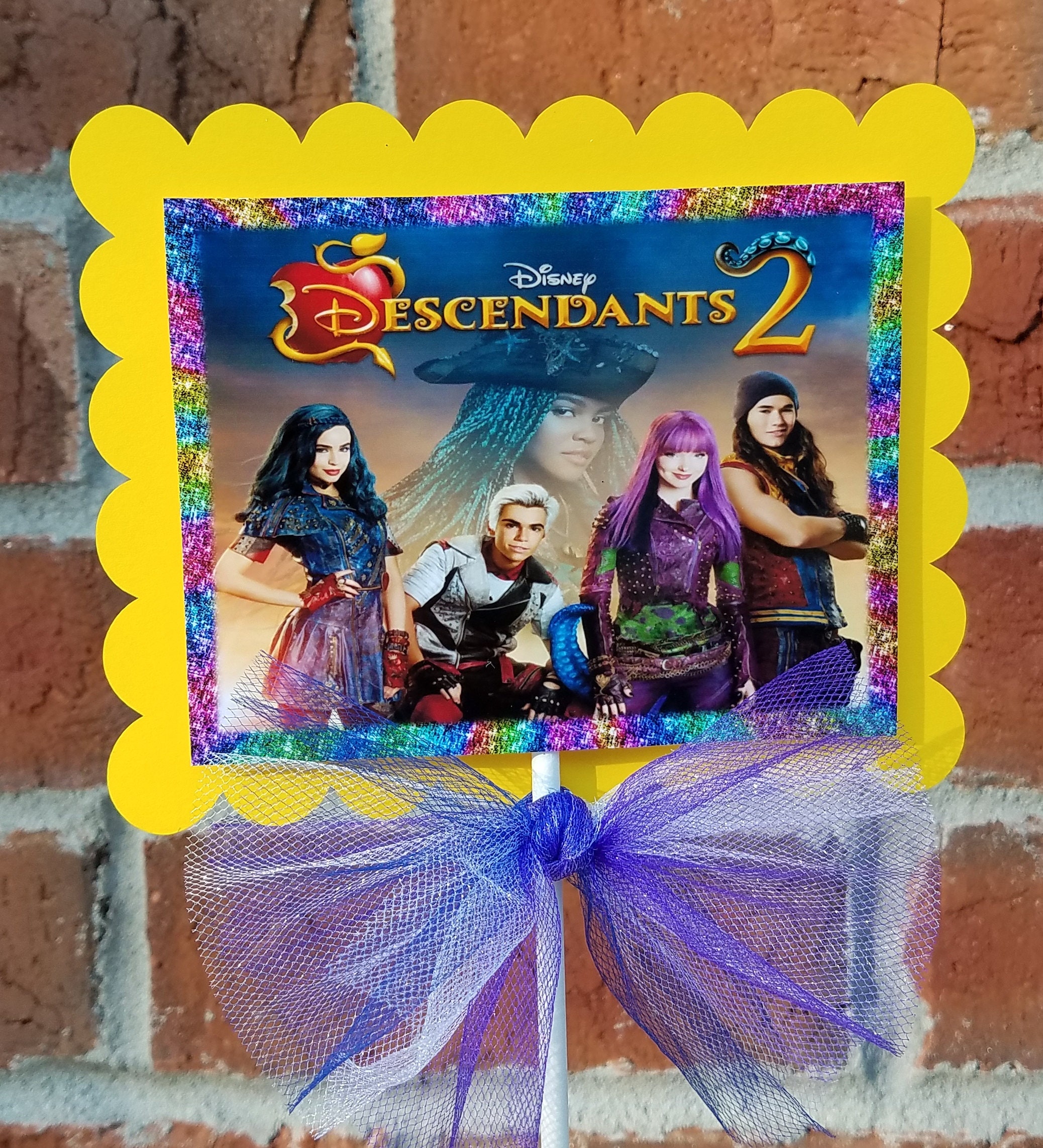 1 Disney Descendants 2 Themed Cake Topper or Centerpiece Pick | Etsy