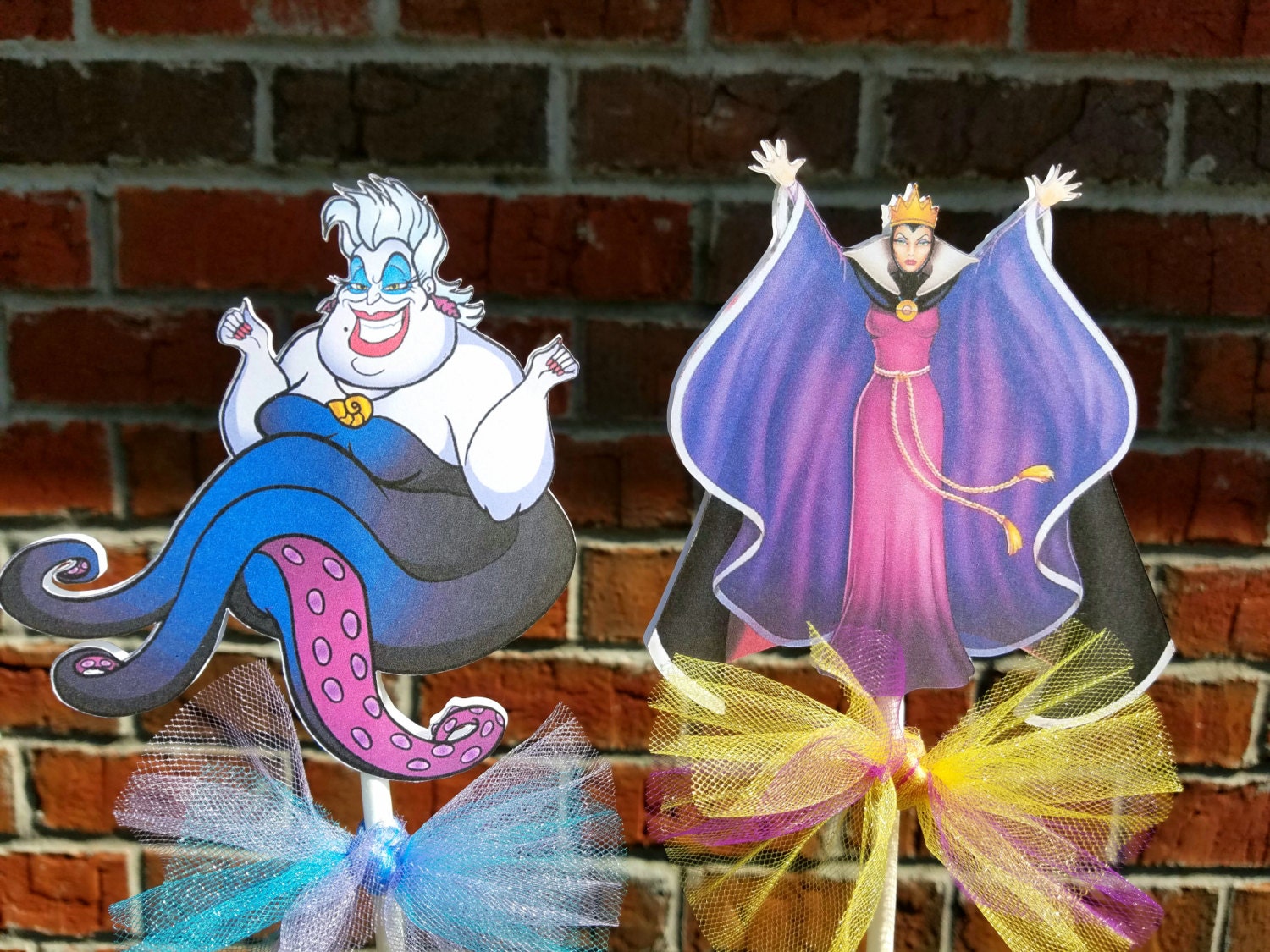 Set of 4 Disney Villains Themed Cake Toppers or Centerpiece | Etsy