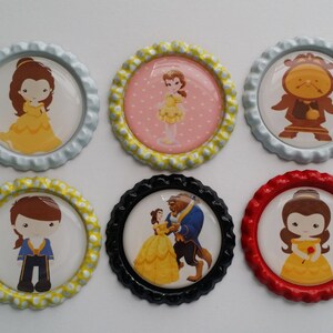 Set of 6 Disney Princess Belle Beauty and the Beast Finished Bottle ...