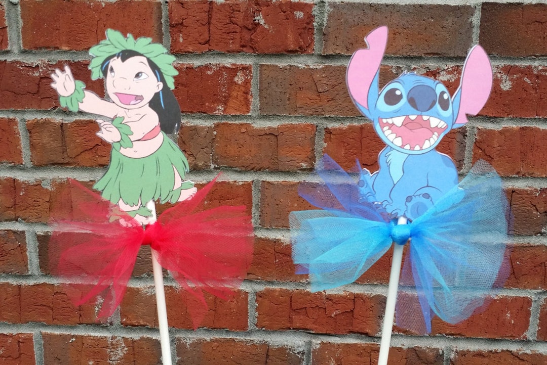 Set of 4 Lilo & Stitch Themed Centerpiece Picks or Cake Toppers - Etsy