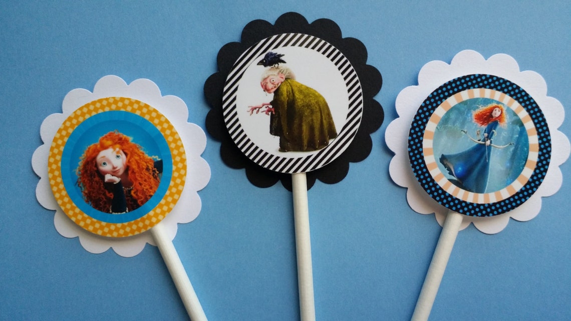 Set of 12 Disney Brave Princess Merida Cupcake Toppers | Etsy