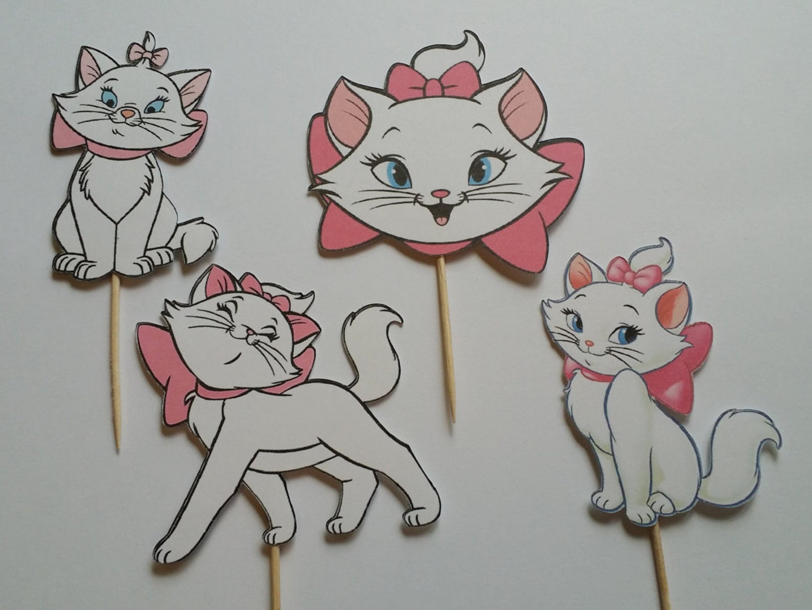 Set of 12 Disney Aristocats Marie Themed Cupcake Toppers - Etsy