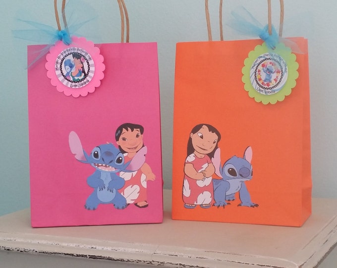 Set of 6 or 12 Birthday Party Goody Bags Disney Lilo & Stitch Theme - Etsy