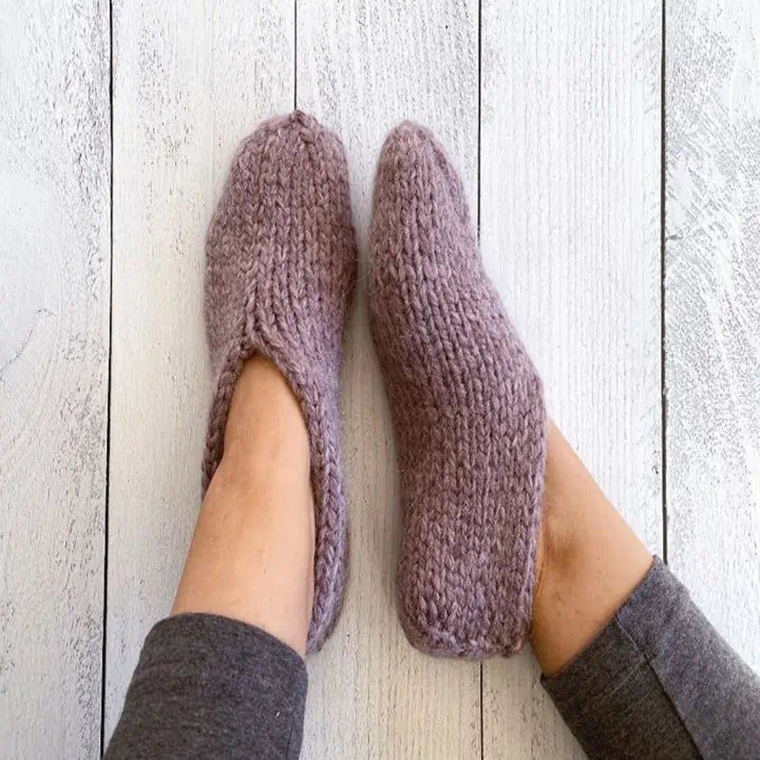 Easy Super Bulky Knit Slipper Socks Pattern, PDF Download, Home Socks ...