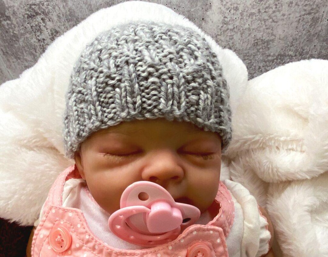 Basketweave Knit Preemie Hat Pattern, Easy Preemie Hat, Textured ...