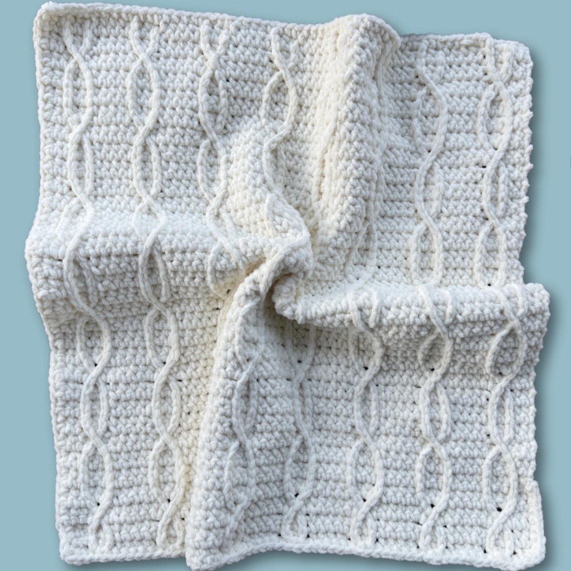 VIDEO Tutorial, Mock Cable Crochet Blanket Pattern, 8 SIZES, Crochet ...