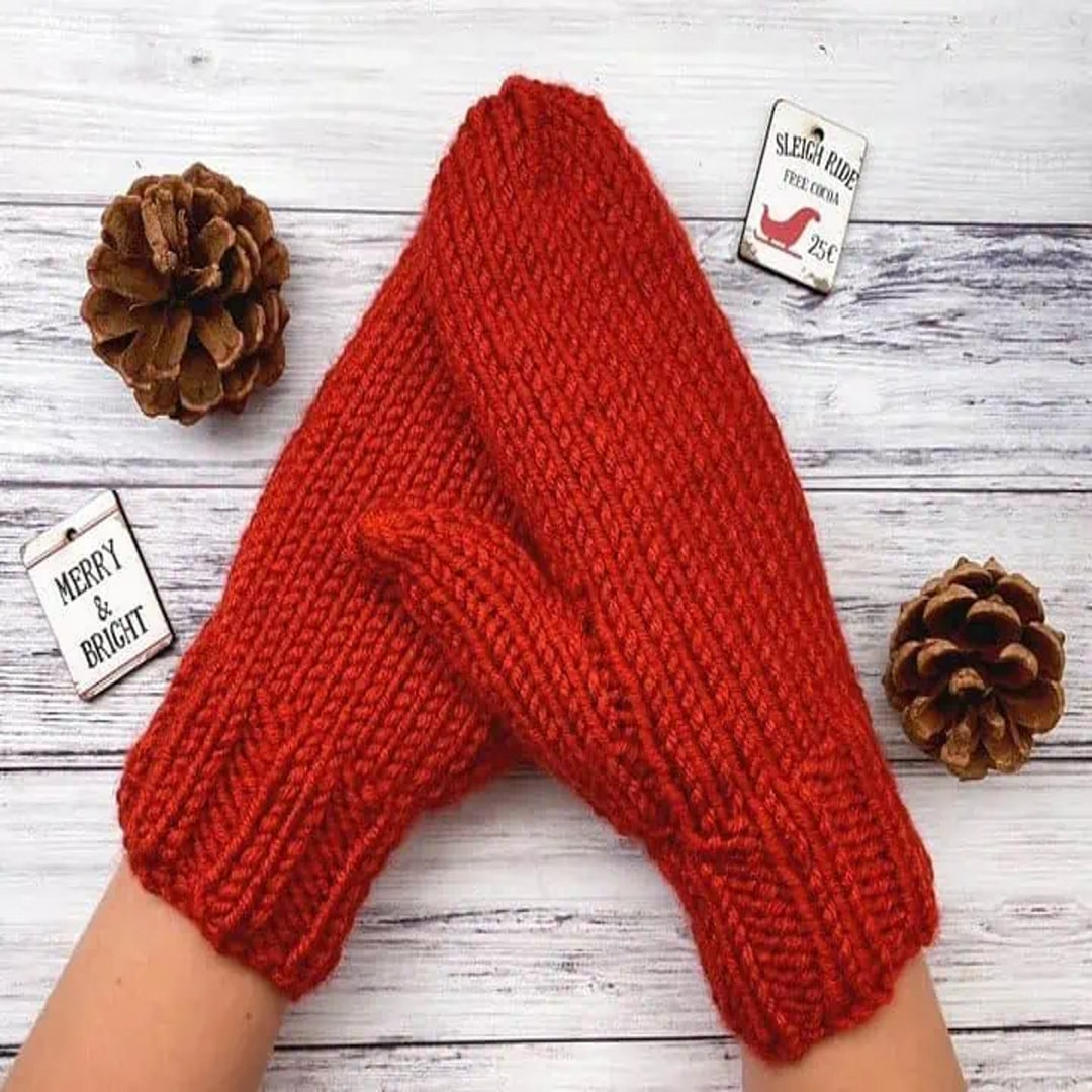 Easy Knit Mittens Pattern, Easy Knitting Gloves, Beginner Knit Mittens, Two Needle Mittens ...