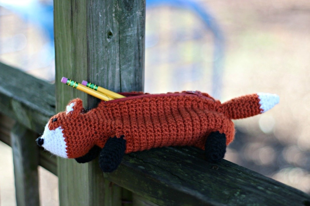 Fox Pencil Case Crochet Pattern, Back to School Gift, Crochet Pencil ...
