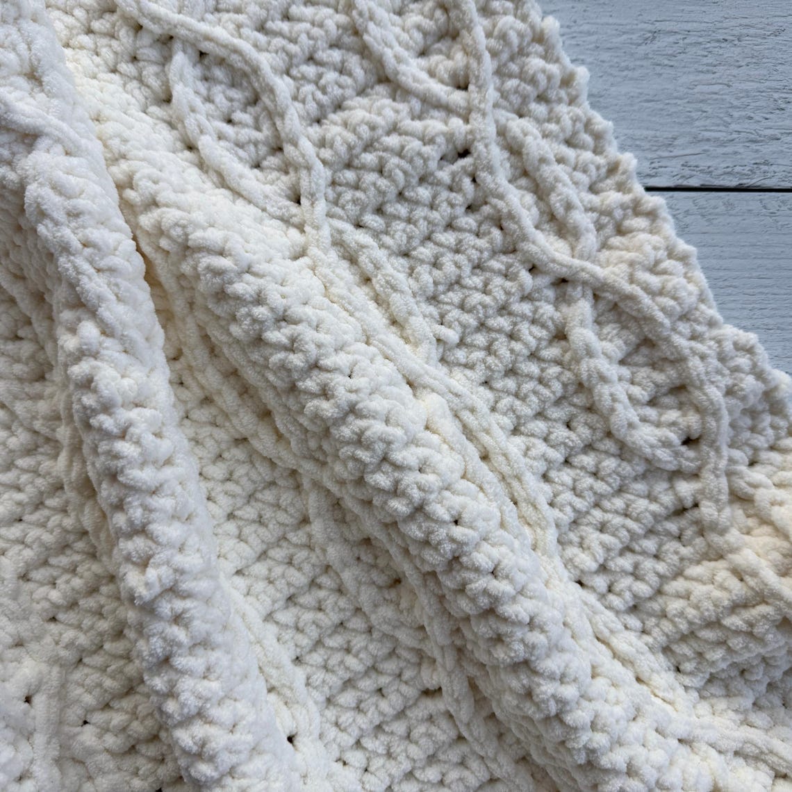 VIDEO Tutorial, Mock Cable Crochet Blanket Pattern, 8 SIZES, Crochet ...