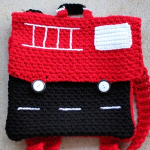 Fire Truck Backpack Crochet Pattern, Fire Engine Backpack, Fire Dept ...