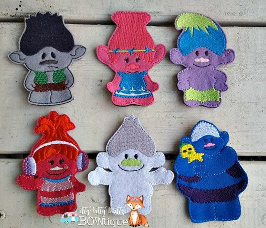 Trolls Inspired Finger Puppets. - Etsy