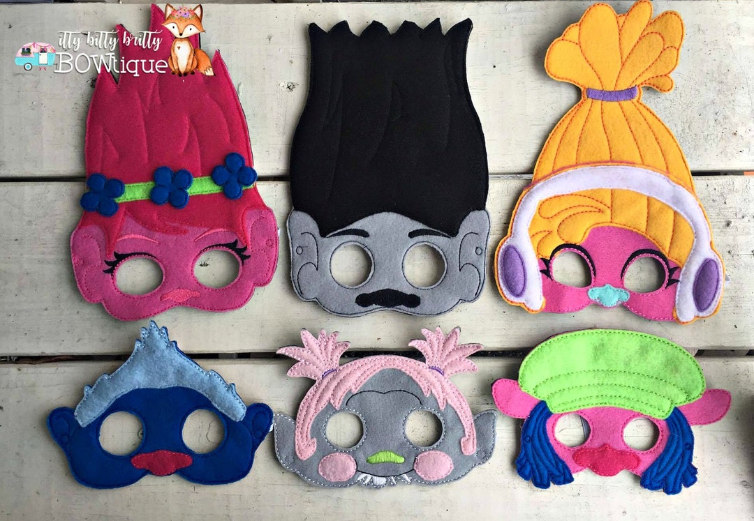 Trolls Inspired Masks - Etsy
