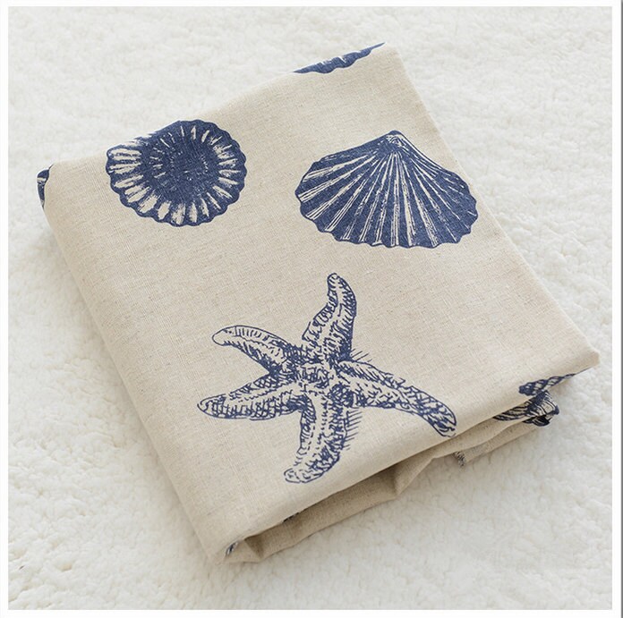 Big Shell Cotton Linen Fabriccurtain Fabric/ Bag/ Quilting/ - Etsy