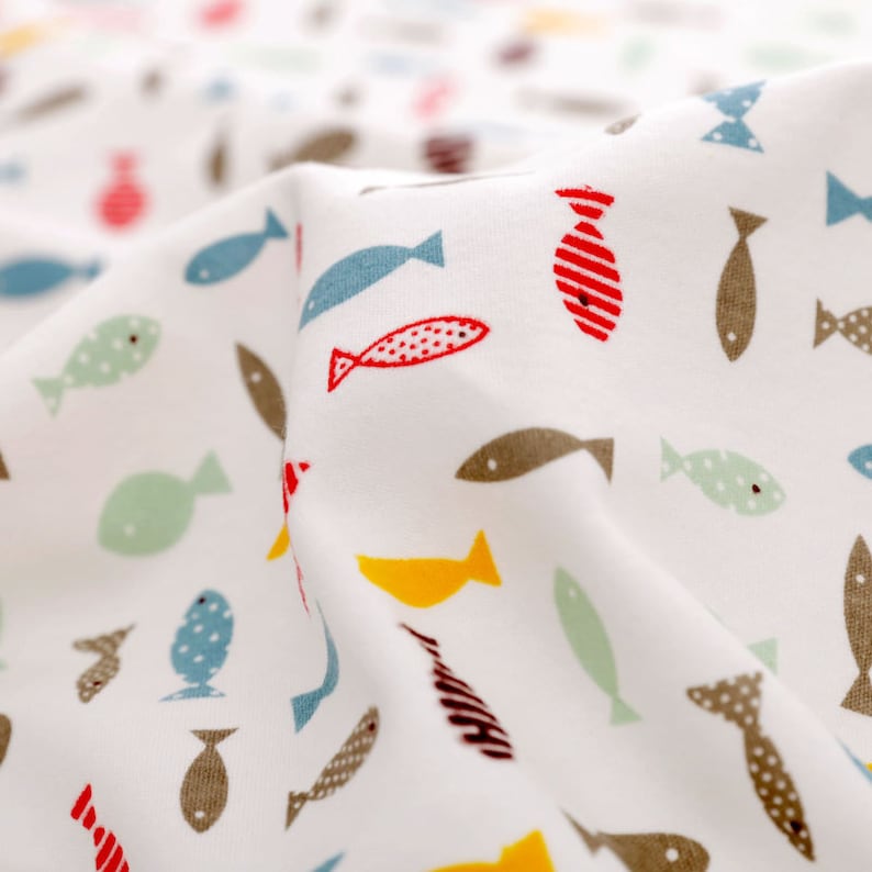 Fish Ultra Soft Breathable Cotton Knitted Fabricelephant Baby - Etsy