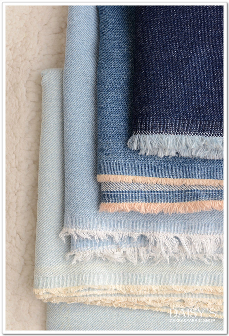 Washed Denim Fabric Cotton Fabric/light Weight Denim Fabric/ - Etsy