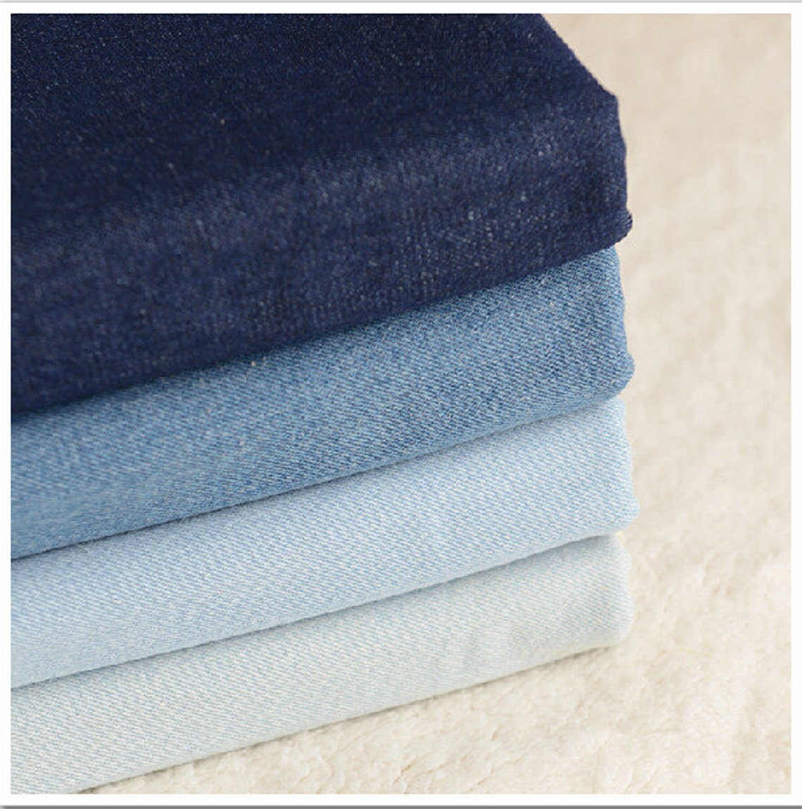 Washed Denim Fabric Cotton Fabric/light Weight Denim Fabric/ - Etsy