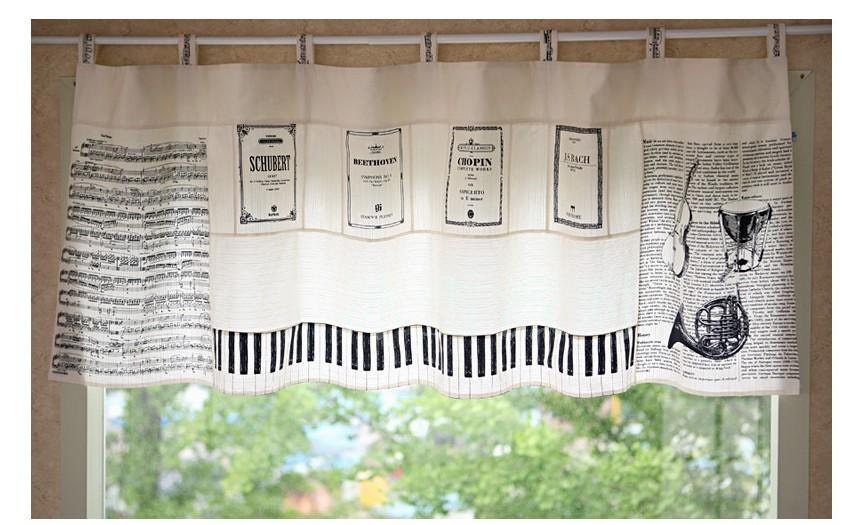 Music Note Cotton Linen Fabric Piano Music Notes Instrument Panel ...