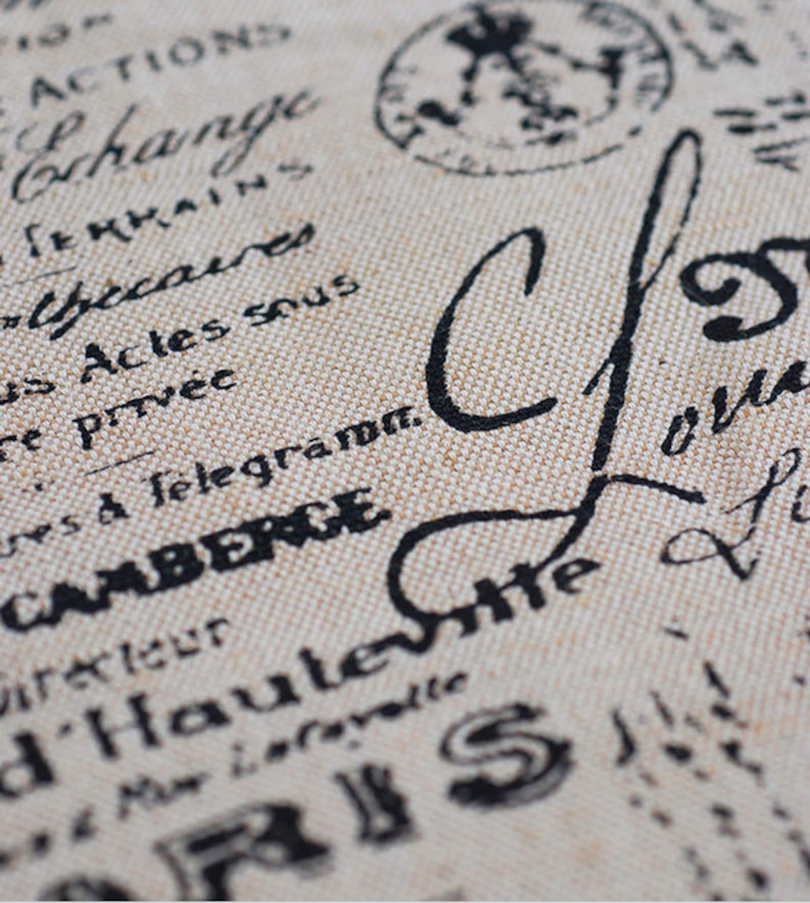 Retro Letters Fabric Jute Linen Hand Woven Linen curtain - Etsy