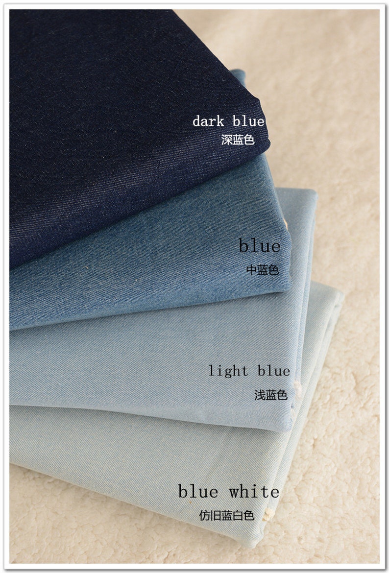 Washed Denim Fabric Cotton Fabric/light Weight Denim Fabric/ - Etsy