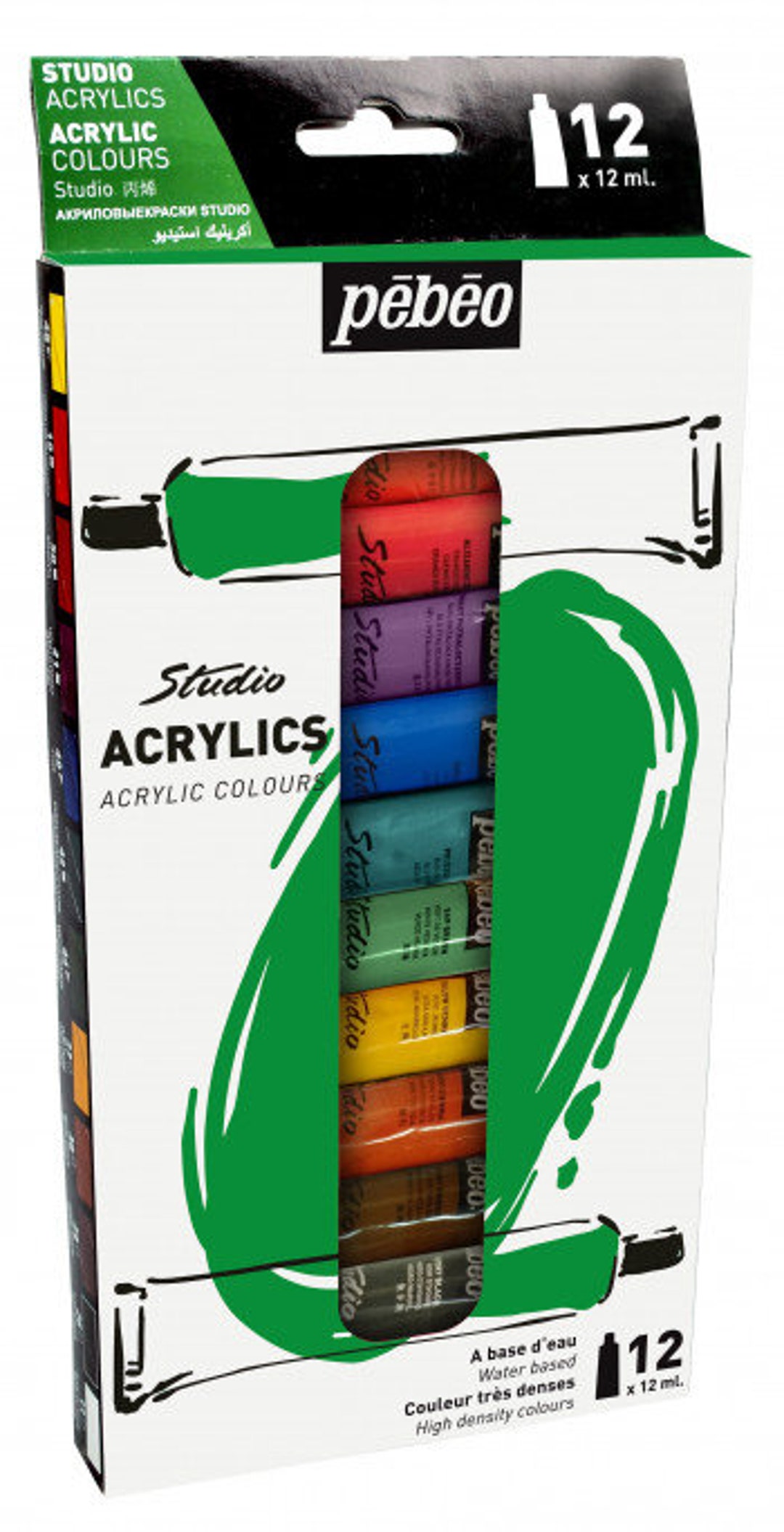 Pebeo Studio Acrylics Paint Set 12 X 12ml - Etsy