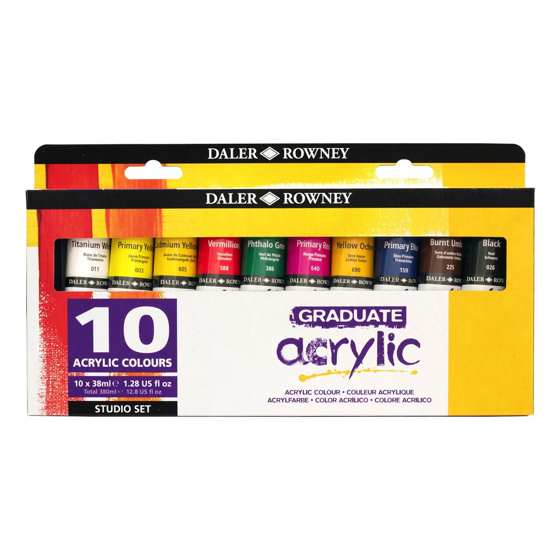 Daler Rowney Graduate Acrylic Paint Selection Set 10 X 38ml - Etsy