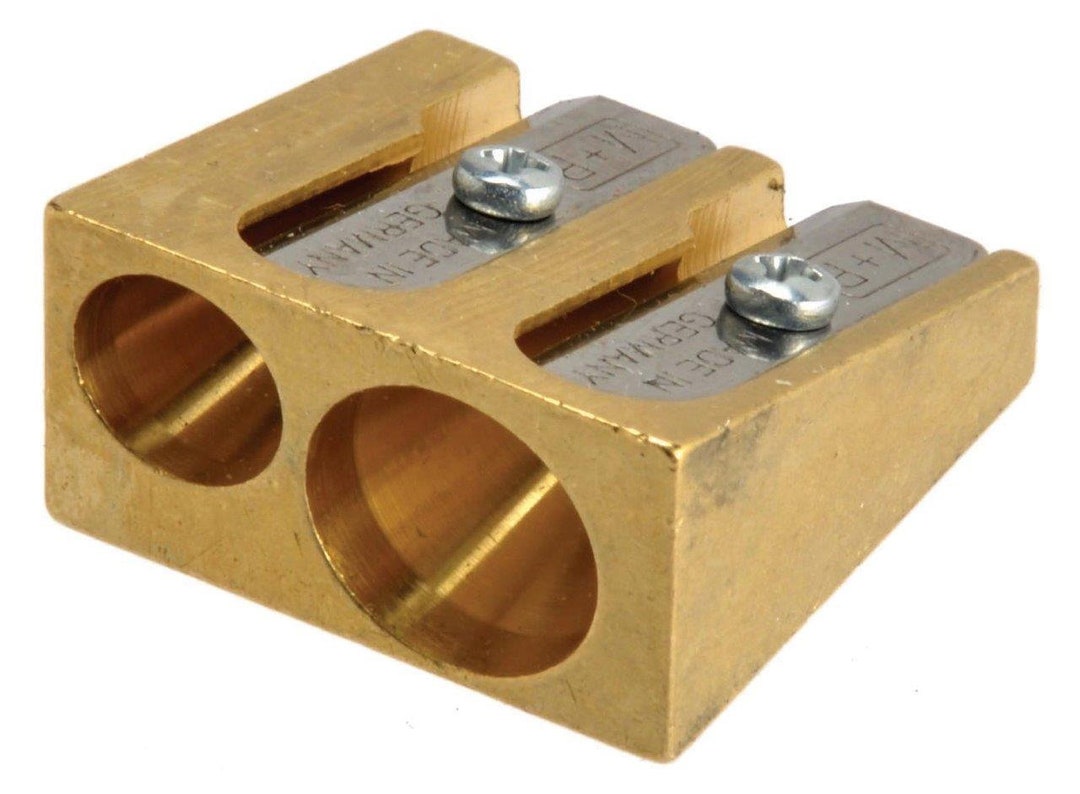 MR Double Hole Brass Wedge Pencil Sharpener - Etsy