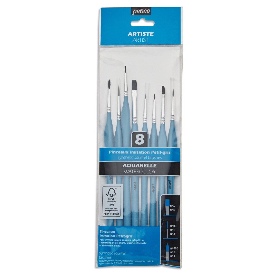Pebeo Synthetic Squirrel Watercolour Paint Brush Precision Set 8pc - Etsy