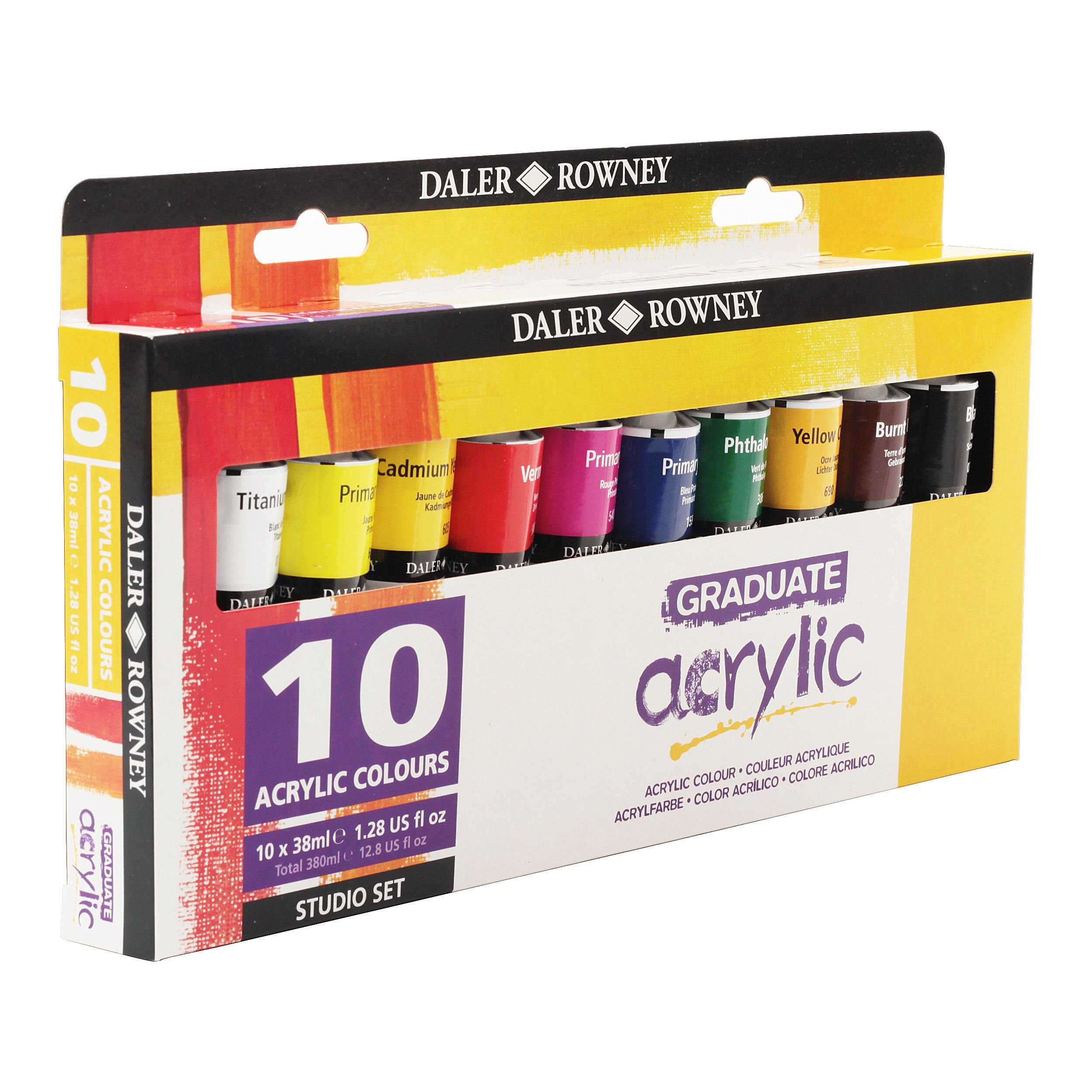 Daler Rowney Graduate Acrylic Paint Selection Set 10 X 38ml - Etsy