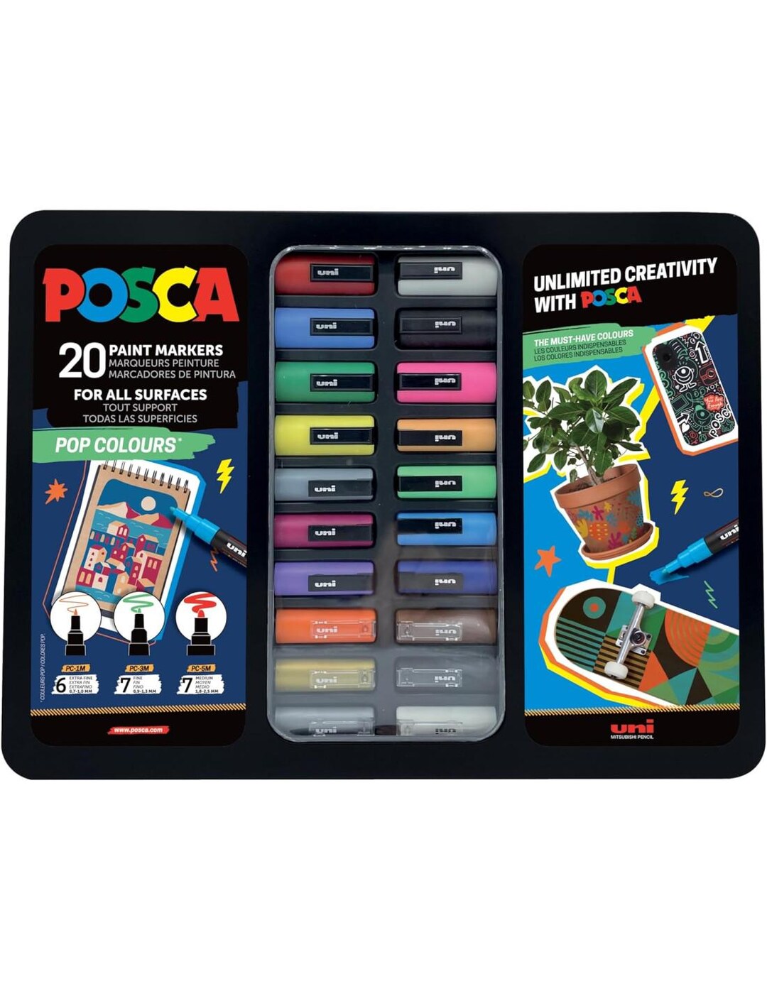 POSCA Paint Markers Pop Colours Collection Tin Set 20pc - Etsy