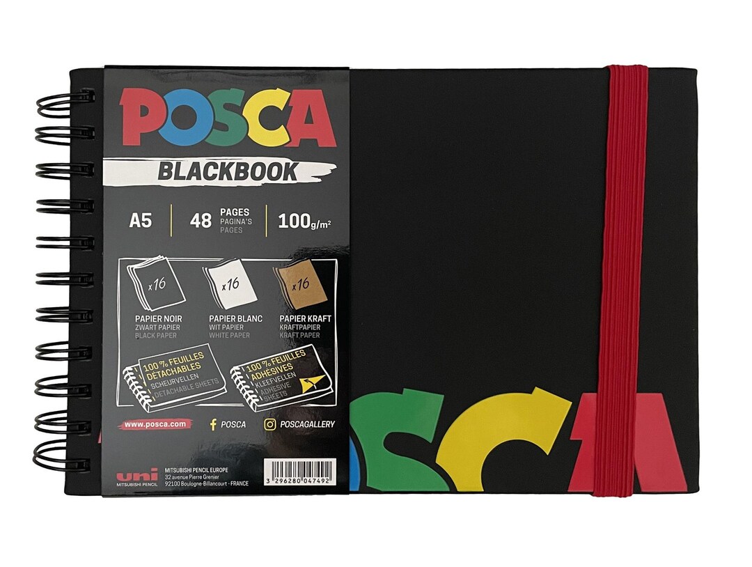 POSCA Blackbook Creative Sketch & Sticker Book A5 - Etsy