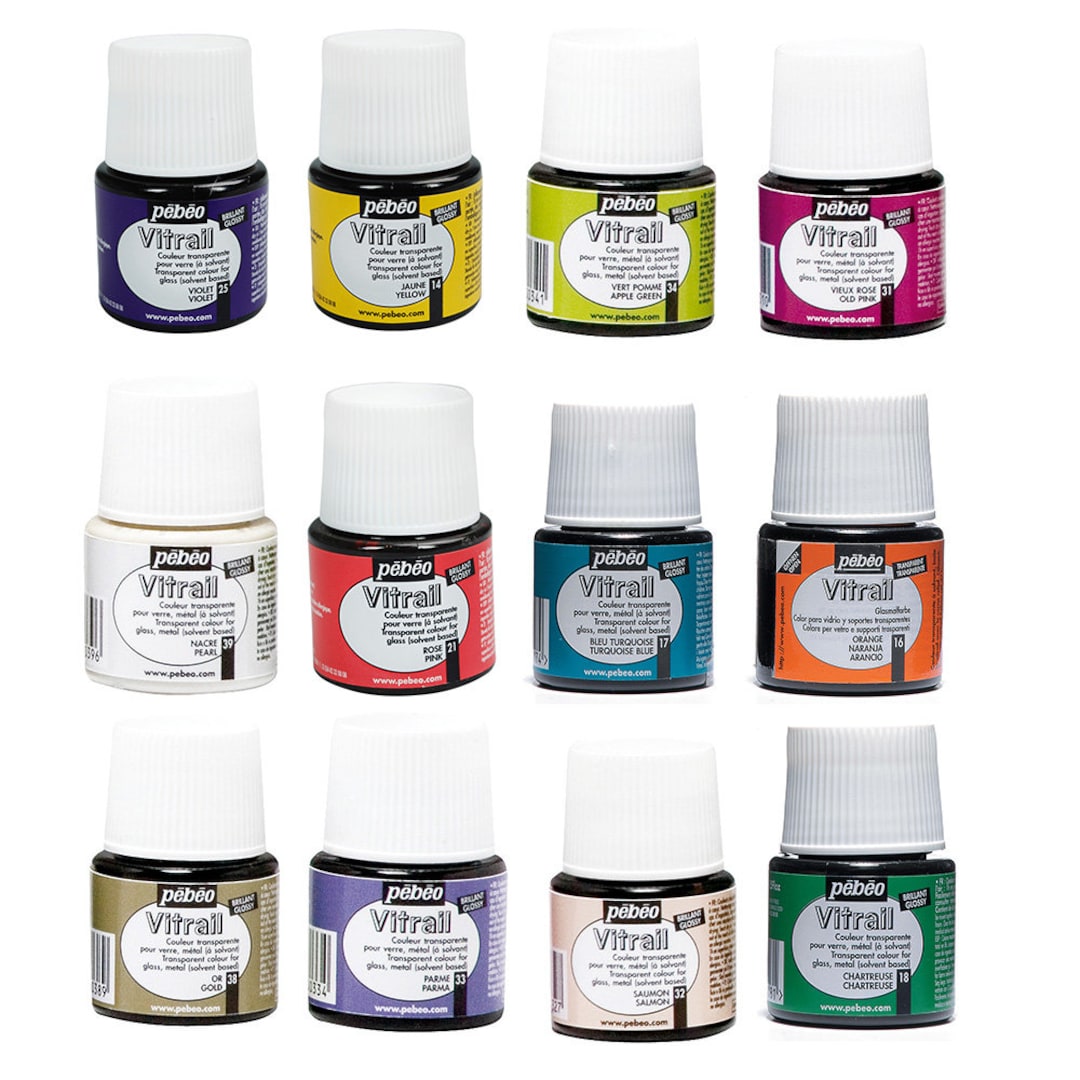 Pebeo Vitrail Transparent Glass Paint 45ml Pots - Etsy