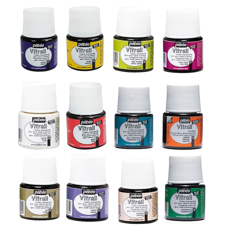 Pebeo Vitrail Transparent Glass Paint 45ml Pots - Etsy