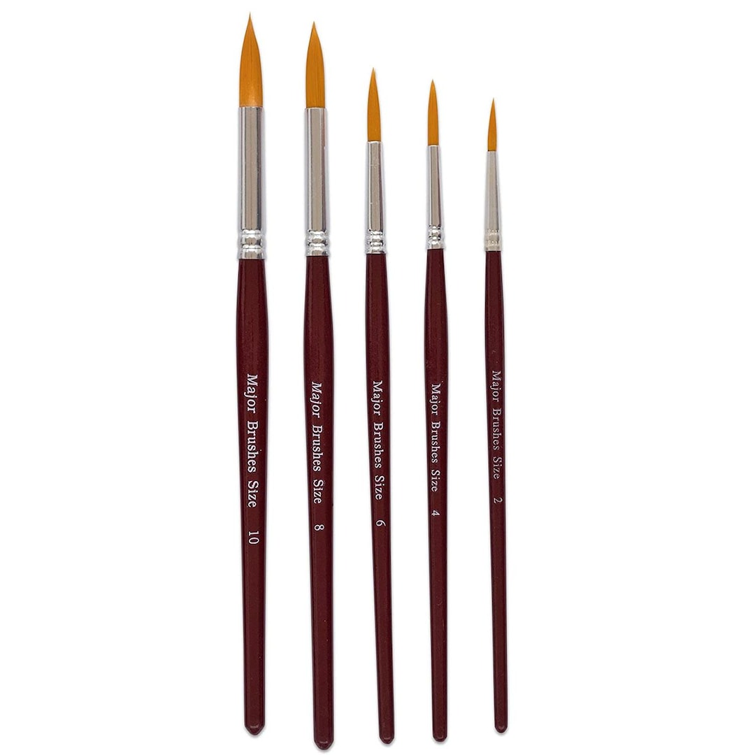 Major Brushes Synthetic Sable Round Brush Set of 5 - Etsy