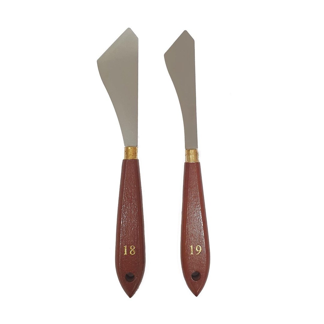 Studio 22 Wooden Handle Stainless Steel Blade Palette Painting Knives ...