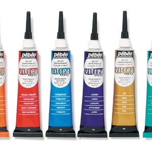 Pebeo Vitrea 160 Glass Paint Outliner Set 10 X 20ml Assorted Colours ...