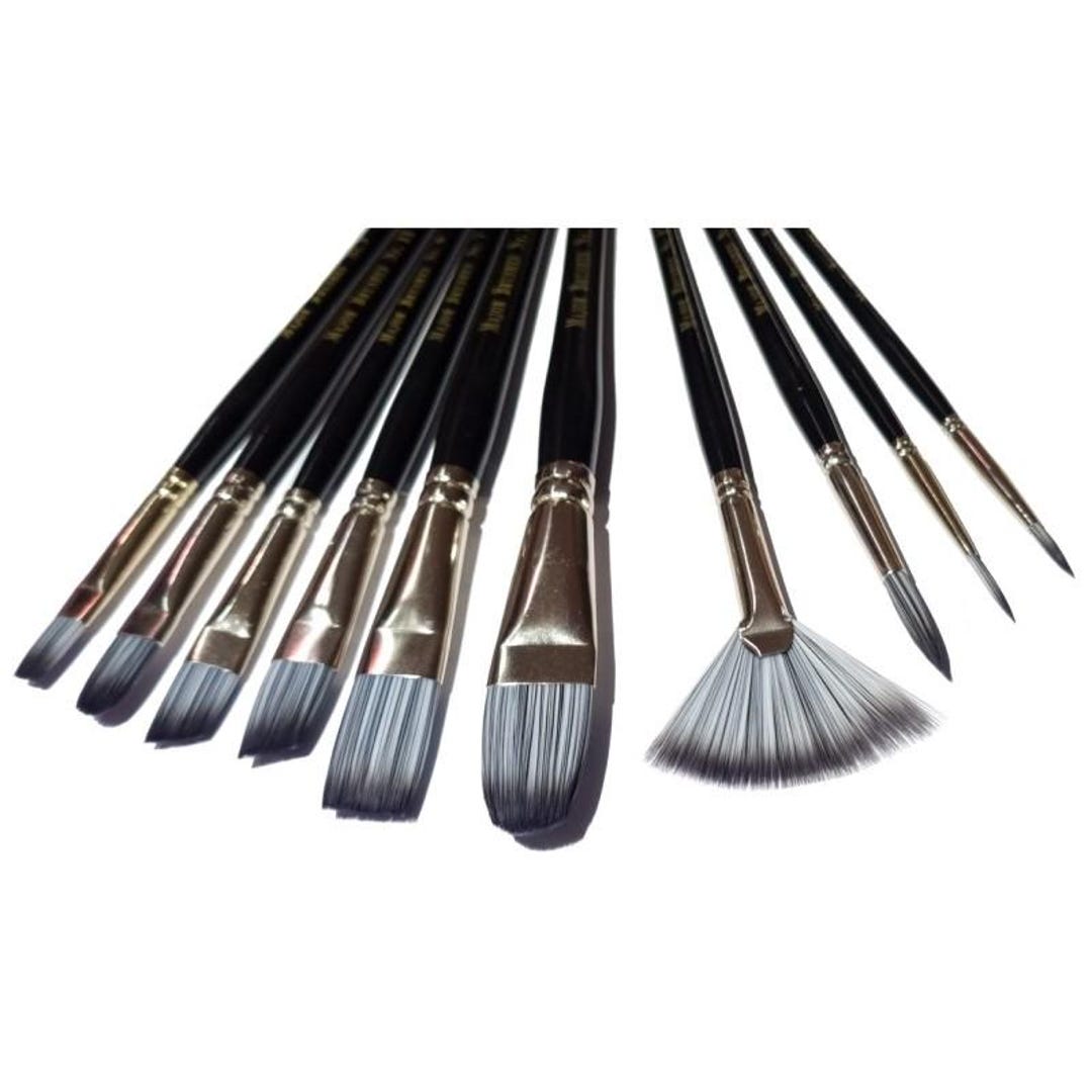 Major Brushes Silvertone Synthetic Artist Brushes Set of 10 - Etsy