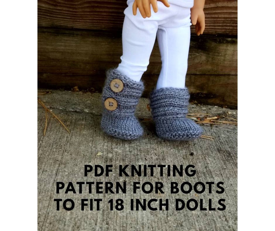 Doll Shoes Pattern, Pattern for 18 Inch, 18 Inch Doll Boots, Doll Shoes ...