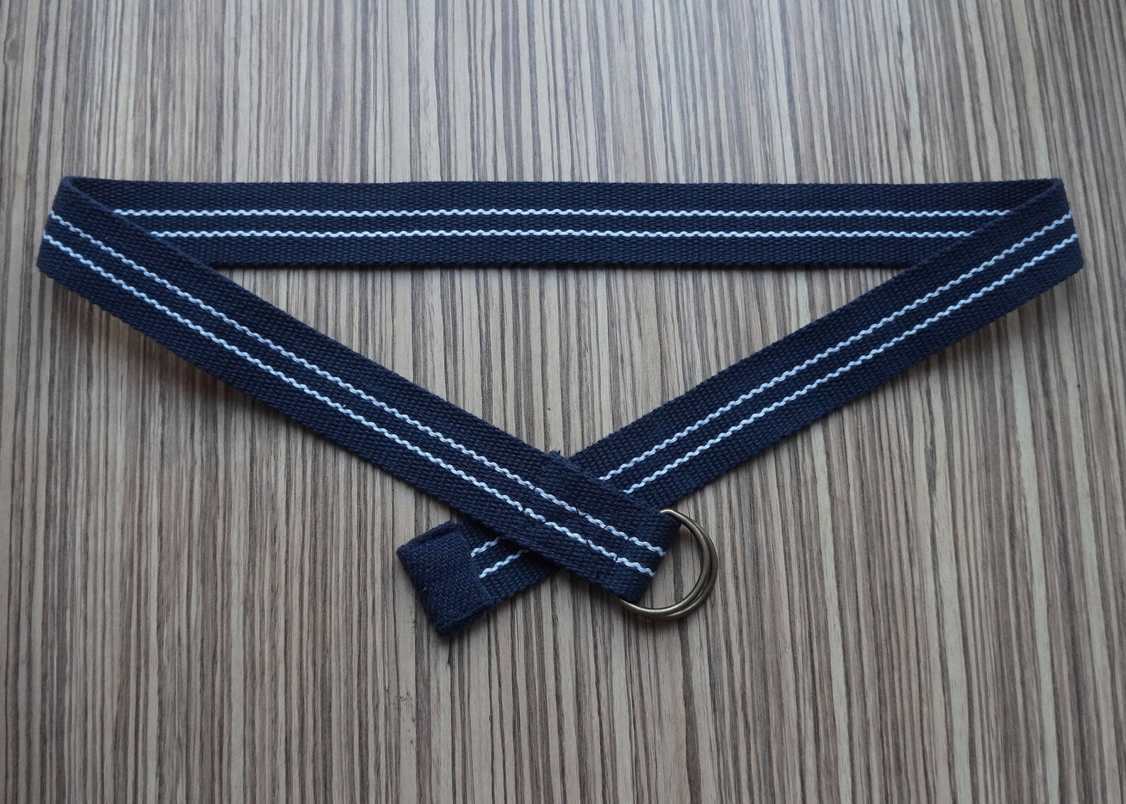 Nautical Woven Webbing Preppy Belt, Navy Blue With White Stripes ...