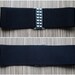 Wide Black Elastic Strap Cinch Belt, Metallic Silver Clasp, Figure ...
