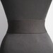 Wide Black Elastic Strap Cinch Belt, Metallic Silver Clasp, Figure ...