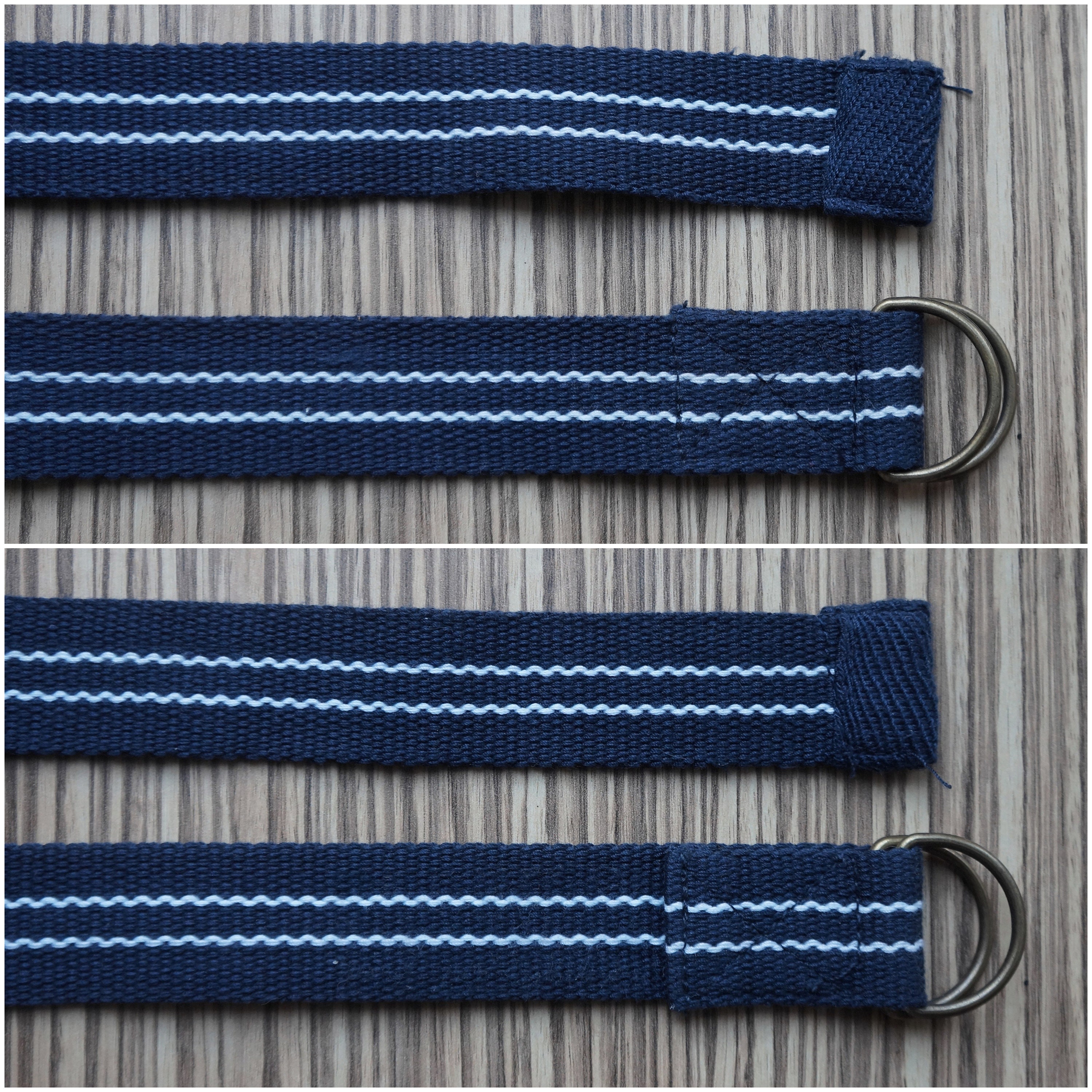Nautical Woven Webbing Preppy Belt, Navy Blue With White Stripes ...
